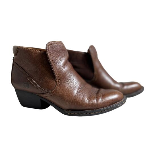 Born | Shoes | Born Rachel Brown Leather Ankle Booties Boots Pull On ...